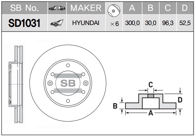 Купить SD1031 SANGSIN SD1031 SANGSIN Диск тормозной передний HYUNDAI ...